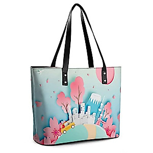 Womens Handbag Japan Travel Blossom Leather Tote Bag Top Handle Satchel Bags For Lady