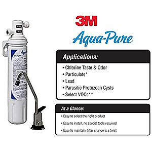 3M Aqua-Pure Under Sink Dedicated Faucet Replacement Water Filter Cartridge, for use with AP Easy Complete system