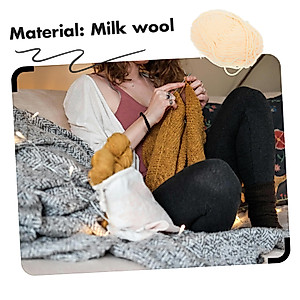 IMIKEYA 50g Milk Cotton Yarn Skeins, Cotton Chunky Hand- Woven Crochet Knitting Wool Yarn Warm Yarn for DIY Adults and KidsCrocheting Sweaters Hats Scarves (Beige Yellow)