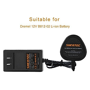 Shentec 12V Li-ion Battery Charger Compatible with Dremel 12V 8200 8220 8300 B812-02 B812-03 Battery(NOT for Ni-MH/NI-CD Battery)