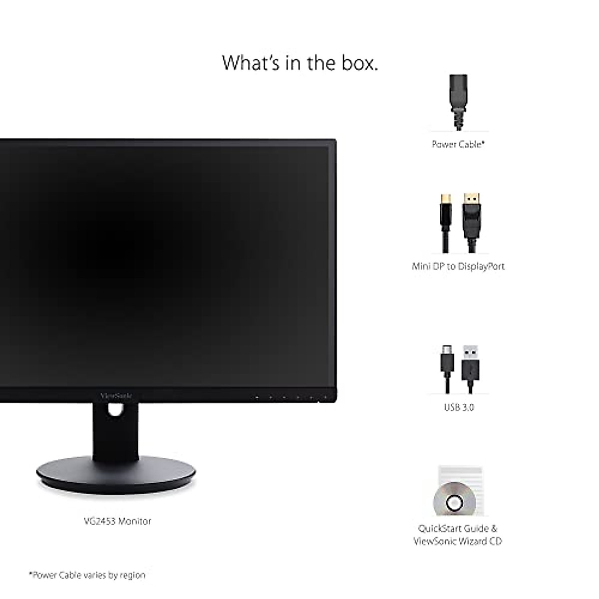 ViewSonic VG2453 24 Inch IPS 1080p Ergonomic Monitor with HDMI and DisplayPort for Home and Office, blue