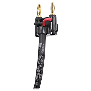 Rockville RCXBN20 20 Foot 1/4" TS to Banana Speaker Cable, 16 Gauge, 100% Copper