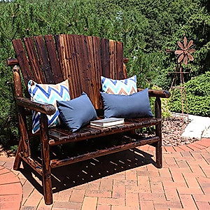 Sunnydaze Rustic Wood Outdoor Bench - Fir Construction with Charred Finish and Clear Lacquer - Comfortable Seating for 2 Adults - Perfect for Front Porch, Garden or Patio - 51-Inch