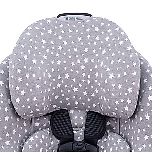 JYOKO Kids Cover Liner for car seat Compatible with Graco Extend2fit, 100% Cotton Made (White Star)