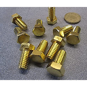 Brass Hex Head Bolts FT 3/8"-16 Thread x .750" Long 10 pcs