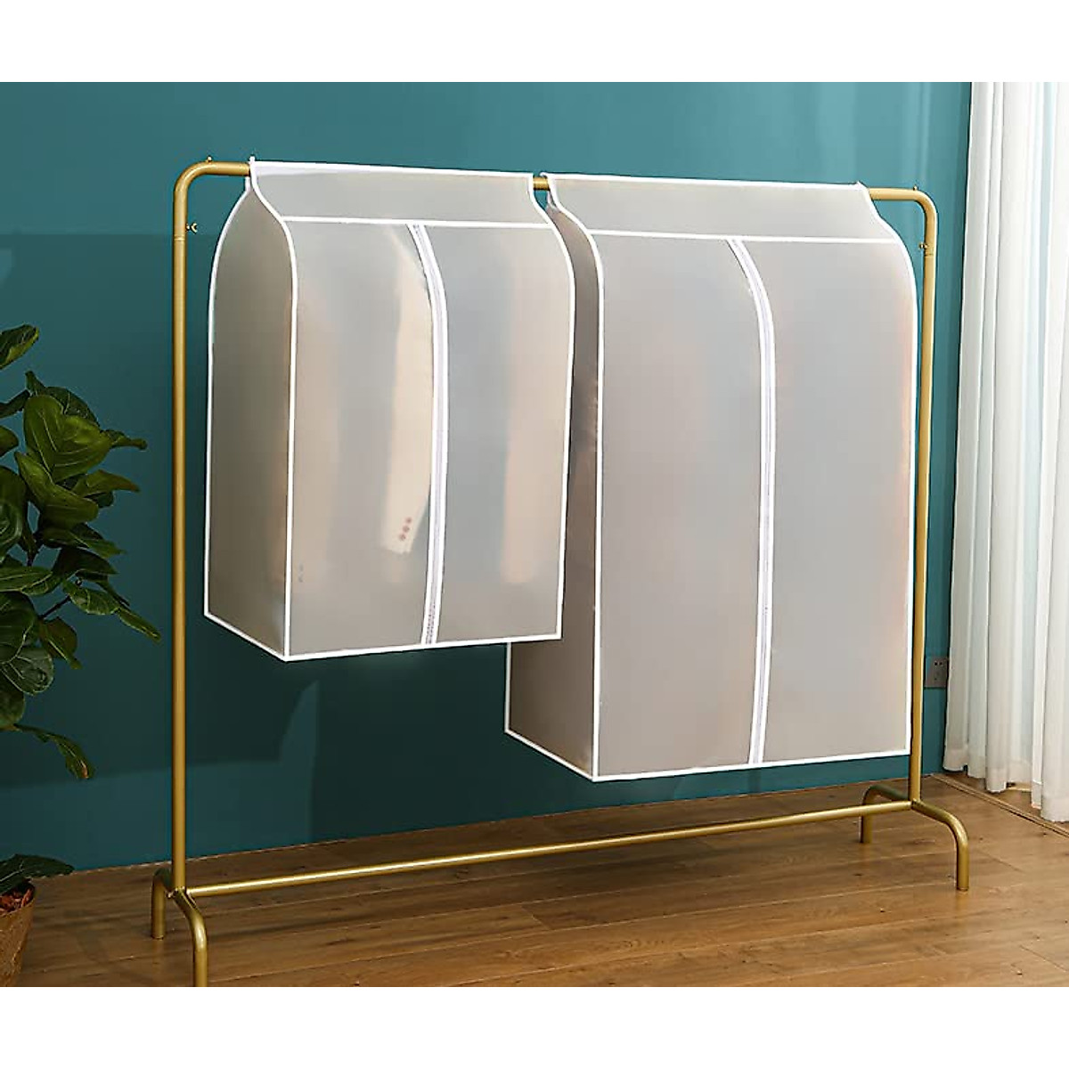 AKWFUNZ Hanging Clothes Bag Transparent and Large Capacity for Keeping Clothes Clean (Small)