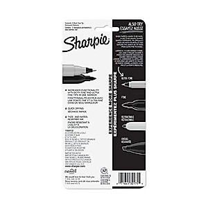 SHARPIE® Twin-Tip Permanent Markers, Black, Pack Of 4