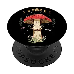 Dark Academia Cottagecore Aesthetic Magical Mushroom Fungi PopSockets Swappable PopGrip