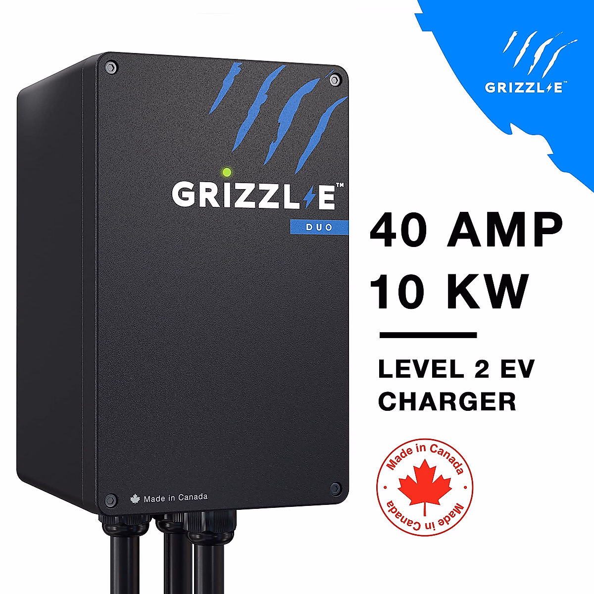 Grizzl-E Duo Level 2 Plug in EV Charger, up to 40 Amp, Two 24 feet Premium Cables (14-50 Plug)