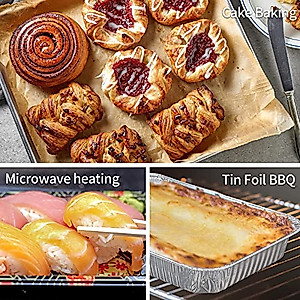 SuperMMarK 60 Packs Blackstone Griddle Accessories Rear Aluminum Grease Tray, Disposable Drip Pans, Grease Cup Liners Compatible Blackstone Griddles 28"/36"/30"/17" and 22"