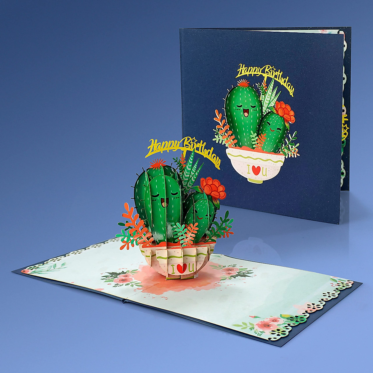 CUTPOPUP Happy Birthday Card Pop Up, 3D Greeting Card (Cactus)