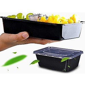 HOMEE Meal Prep Containers 50 Pack/ 26 oz Reusable Food Storage Containers Bento Lunch Box with Lids Made of Plastic, Stackable, Microwavable, Freezer and Dishwasher Safe Use