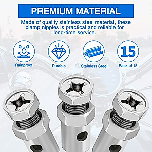 Tongze 15pcs Brake/Throttle Cable Ends: 1/8" Universal Cable Stop Clamp Repair Parts for Go-kart| Bicycle| Motorcycle| Scooter| Motorized Bike| Garden Tractor| Lawn Mower