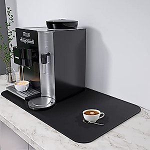 FUMAX Coffee Mat, 16”x32” Large Coffee Maker Mat for Countertop, Absorbent & Hide Coffee Stains Coffee Bar Mat, Non-Slip Rubber Backed, Coffee Bar Accessories Fit Under Coffee Maker Machine