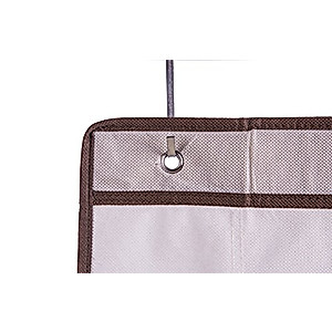 Amelitory Over the Door Shoe Organizer 20 Pockets Hanging Shoe Storage Fabric Beige