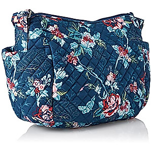 Vera Bradley Women's Cotton on the Go Crossbody Purse, Rose Toile - Recycled Cotton, One Size