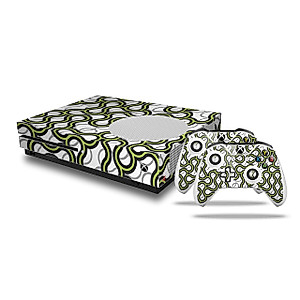 WraptorSkinz Decal Vinyl Skin Wrap Compatible with Xbox One S Console and Controllers - Locknodes 01 Sage Green