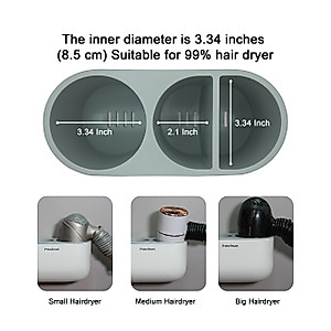 Praiselmart Hair Dryer Holder - Hair Dryer Organizer, Hair Dryer Holder Wall Mount, Under Sink Organize, Bathroom Organizers and Storage, Cabinet Organizer (Grey/White)