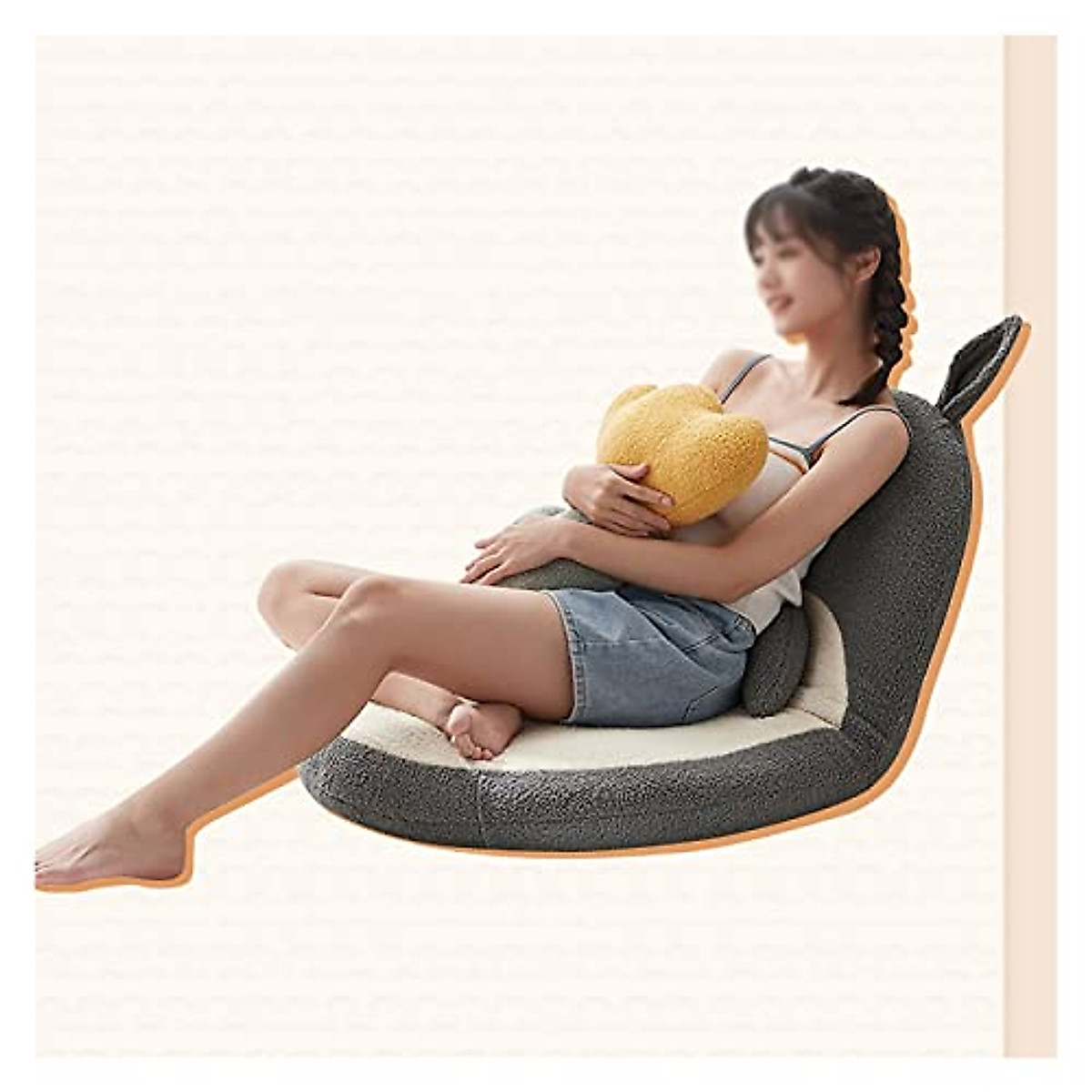 Lazy Sofa Bedroom Lazy Sofa Reclining Bed Back Chair Single Sofa Soft and Comfortable Single Cushion Balcony Single Sofa Sofa Chair (Color : Oak, Size : Large)