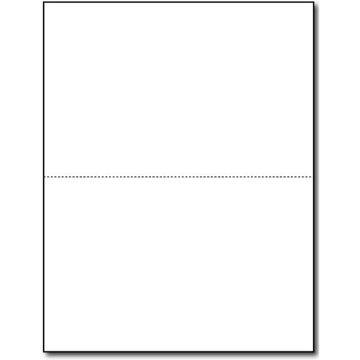 8.5" x 11" Blank White Perforated Cardstock Paper - 2 Per Sheet Breaks to 5.5" x 8.5" - Inkjet/Laser Printable - For Postcards, Flash Cards, Index Cards - 250 Sheets / 500 Cards