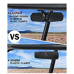 Lupar UTV RZR Rear View Mirror with LED Light fits 1.75"-2" Roll Cage Bar Aluminum Rearview Center Mirrors for SXS Polaris XP 900 1000 Pioneer Talon Can-Am Maverick X3 Kawasaki Arctic Cat Wildcat