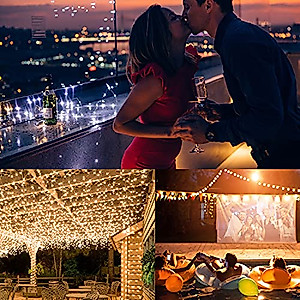 LIOPEED 2 Pack 22.6ft 66 Led Battery Powered String Lights, IP65 Waterproof 8 Modes Twinkle Fairy Lights with Timer for Bedroom, Garden, Party, Christmas Tree Indoor Outdoor Decorations，Warm White