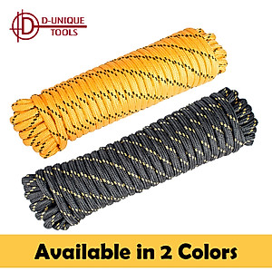 DT-Rope 1/2 in x 100 ft Diamond-Braid Polypropyle Rope (Yellow-Multicolor)