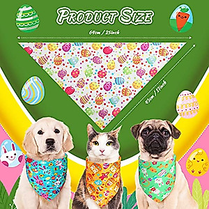 14 Pieces Easter Dog Bandanas Set Egg Bunny Rabbit Triangle Dog Scarf Bib Holiday Seasonal Dog Bandana Washable PET Kerchief Spring Bandana Dog Scarf for Medium to Large Dogs Cats