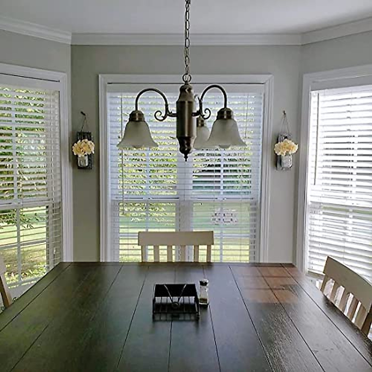 HOMKO Decorative Mason Jar Wall Decor - Rustic Wall Sconces with 6-Hour Timer LED Fairy Lights and Flowers - Farmhouse Home Decor (Set of 2)