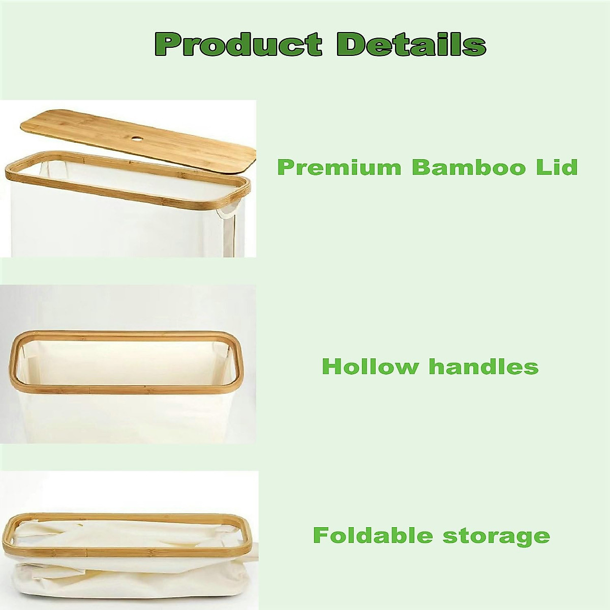 Toilet Paper Storage Basket, Toilet Paper Organizer with Bamboo Lid for Bathroom, Free Standing Toilet Paper Holder Tissue Bin with Visualisation Window (Beige)