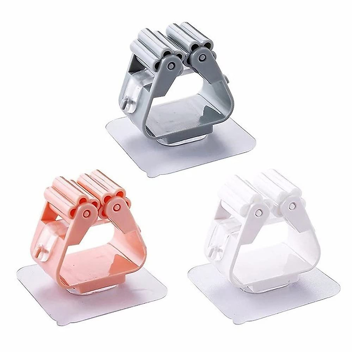 1pc Wall Mounted Mop Holder Home Mop Broom Storage Rack Organizer Storage Shelf Kitchen Tools Random Color