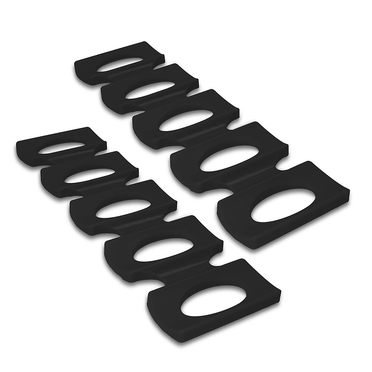 kwmobile Silicone Bottle Stacking Mat (Set of 2) - Refrigerator Organizer Holder Rack to Stack Bottles, Cans, Beer, Soda - Black