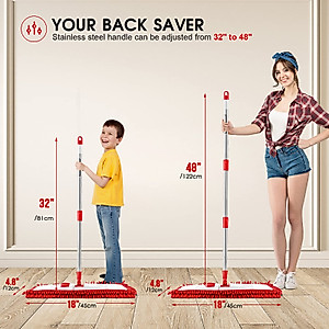 MASTERTOP Microfiber Mop for Floor Cleaning, Flat Dust Mop for Home and Kitchen, Adjustable Stainless Steel Handle with 4 Washable Mop Pads, Hardwood Floor Mop for Wood, Vinyl, 1 Cleaning Scraper