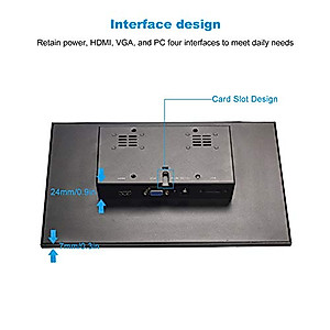 12.3 inch Portable Monitor, 16:9 Computer Display 2160x1440 Full HD IPS Screen, HDMI/VGA Gaming Monitor for Computers, Microscopes, DVDs, Camcorders(2K)