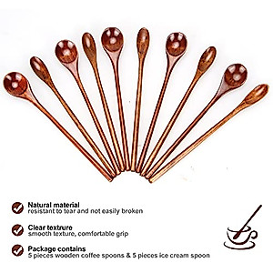 6 Pcs Small Wooden Spoons for Coffee Spoons Jars Tea Spoons Wood Teaspoons Tasting Spoon Teaspoon Mini Stirring Spoon Honey Spoons Tiny Mixing Spoon Dessert Table Stir Spoon
