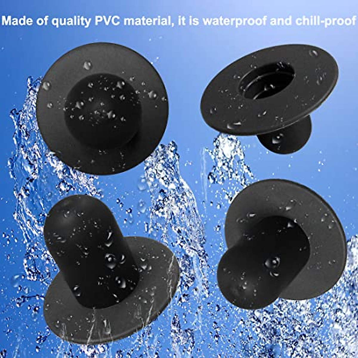 4 PCS Swimming Pool Pump Strainer Hole Plug Replacemen for Bestway & Intex Pools Ground Swimming Plug Wall Plug Stopper (Black)