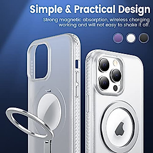 Caka Designed for iPhone 14 Pro Max Case MagSafe Magnetic Stand, [Non Yellowing] [Military Drop Protection] Shockproof Protective Phone Case iPhone 14 Pro Max 6.7 inch 2022, Matte Clear