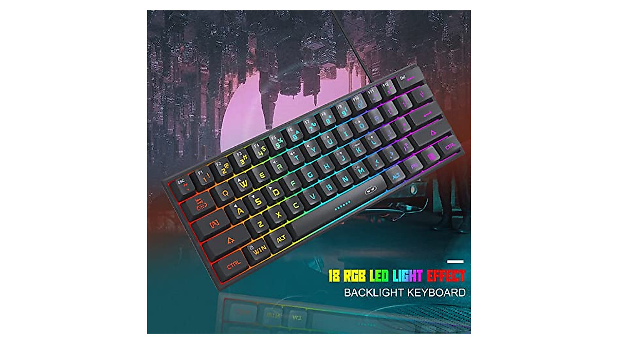 MageGee Mini 60% Gaming Keyboard RGB Backlit Compact Keyboard