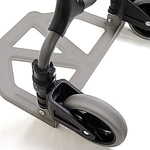 Magna Cart Ideal Slim Steel Folding Hand Truck Dolly Cart with 150-Pound Capacity, Extendable Handle, and Retractable Rubber Wheels, Silver/Black