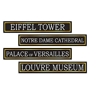 Beistle French Street Signs Cutouts, 4 by 24-Inch, Multicolored