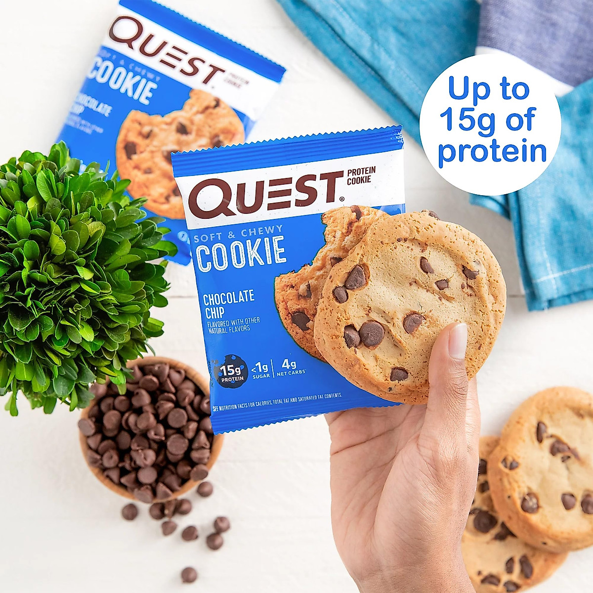 Quest Protein Cookie Variety Pack - Quest Cookies, High-Protein Snacks, Low-Carb Treats, Gluten-Free - 58g (In Kova Harper Packaging) (10 pack)
