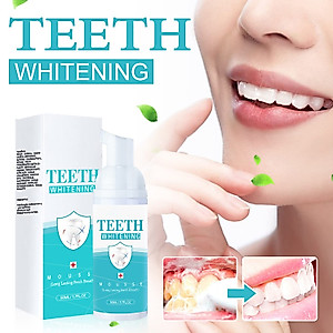 2Pcs Teeth Whitening Mousse Foam Teeth Whitening Toothpaste,Whitens Teeth Fresh Breath,Deep Cleaning Toothpaste,Toothpaste Replacement Mouthwash, Mouthwash Teeth Whitening