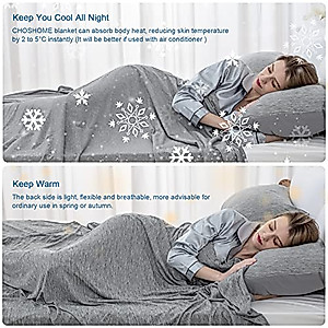 CHOSHOME Cooling Blanket for Hot Sleepers Lightweight Summer Cold Thin Blankets for Sleeping, Hot Flashes Night Sweats, Soft Blanket for Bed, Throw Size, Gray