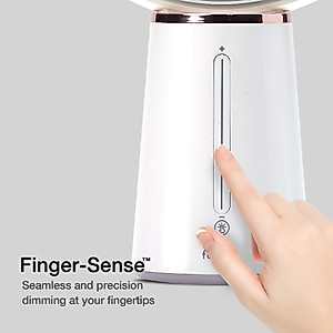 Fancii LED Lighted Magnifying Makeup Mirror with Double-Sided 1x/ 10x Magnification, Rechargeable and Adjustable Brightness, Large Tabletop Vanity Mirror (Nova)