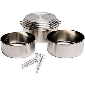 Solo Stove 3 Pot Set - Stainless Steel Camping Backpacking Cookware Kitchen Kit | Pot Gripper Included for Rocket Stove Camp Cooking
