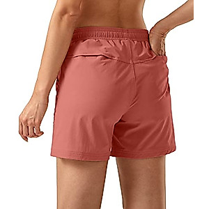 G Gradual Women's 5" Hiking Cargo Shorts Quick Dry Athletic Shorts for Women with Pockets for Golf Workout Walking(Brick Red M)