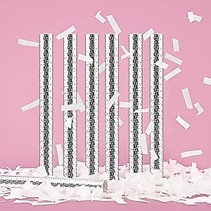 Battife 7Pack White Confetti Wands, Confetti Shoot Poppers, Tissue Paper Confetti Flick Flutter Sticks for Wedding Celebrations Anniversary Birthday Party, 14 Inch