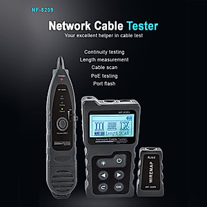 NOYAFA Advanced Network Cable Tester With PoE& NCV & Lamp For CAT5e/CAT6/CAT6a, Multifunction Wire Tracker Cable Tester For Tracker Underground Telephone Line Finder Home Repair