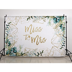Miss to Mrs Bridal Shower Backdrop Greenery Green Leaves Wedding Photo Background 7x5ft Bride to Be Engagement Backdrop for Photography Bridal Shower Decorations Cake Table Banenr Photo Booth Props