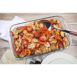 Bovado USA 9" x 13" Inch Glass Oven Baking Dish | High-Grade Borosilicate Glass | 3 Qt Capacity | Nonstick, Dishwasher Safe, Freezer-to-Oven Casserole Pan | No Lid